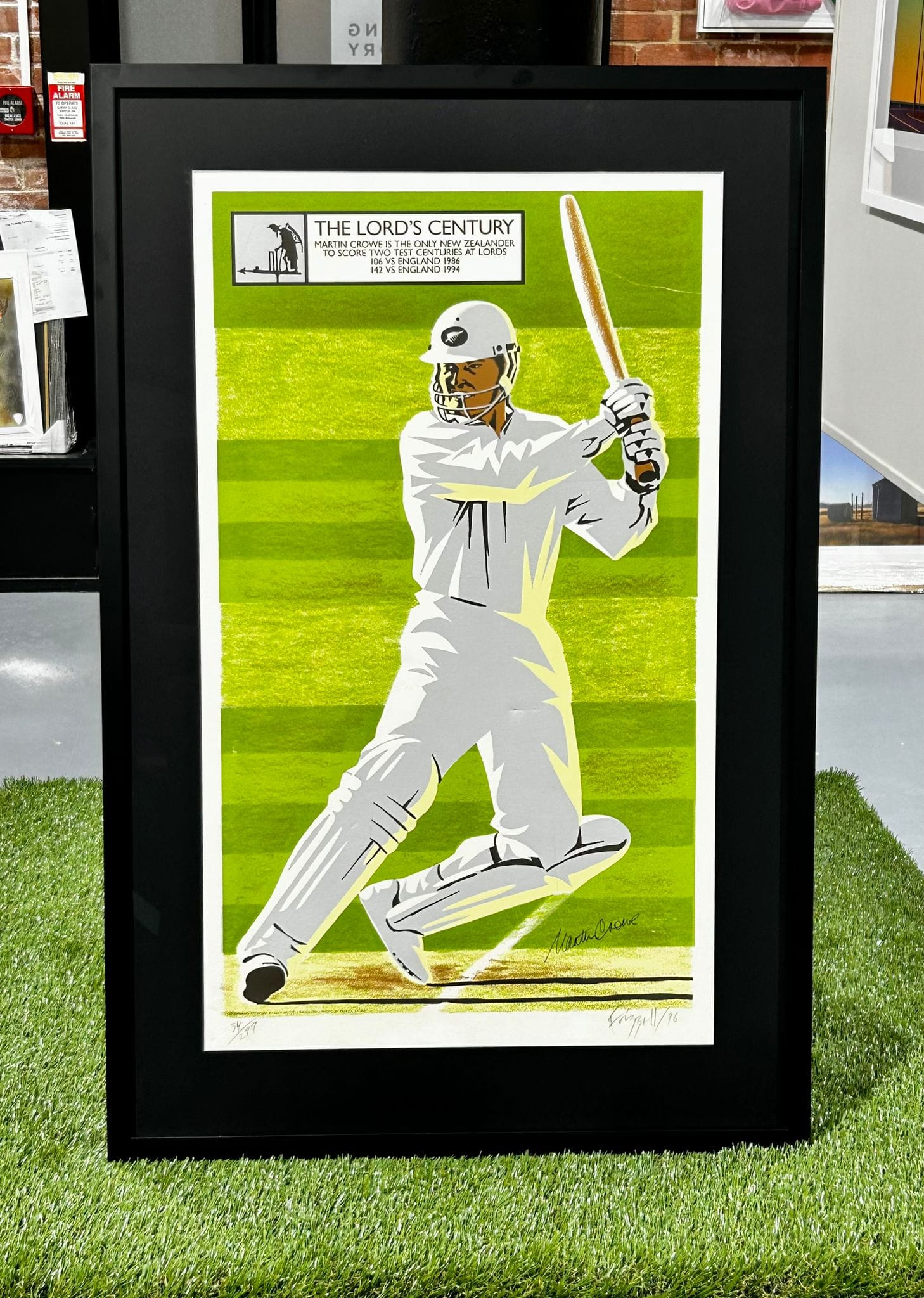 'The Lord's Century' framed Martin Crowe limited edition by Dick Frizz ...