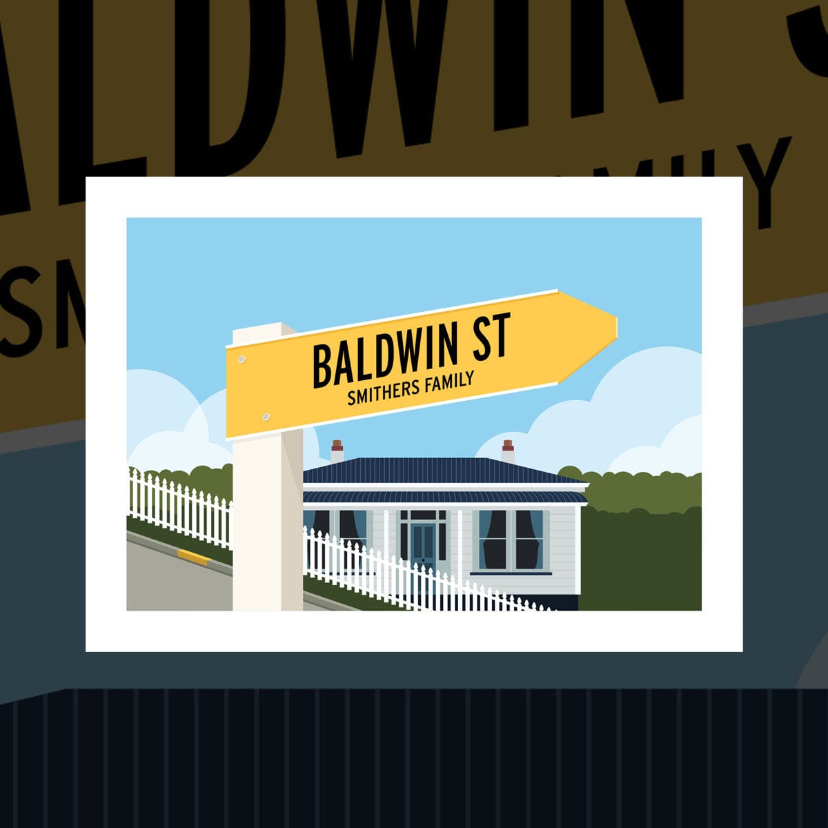 'Baldwin St' Personalised Art Print – Fishmob - Iconic NZ art prints