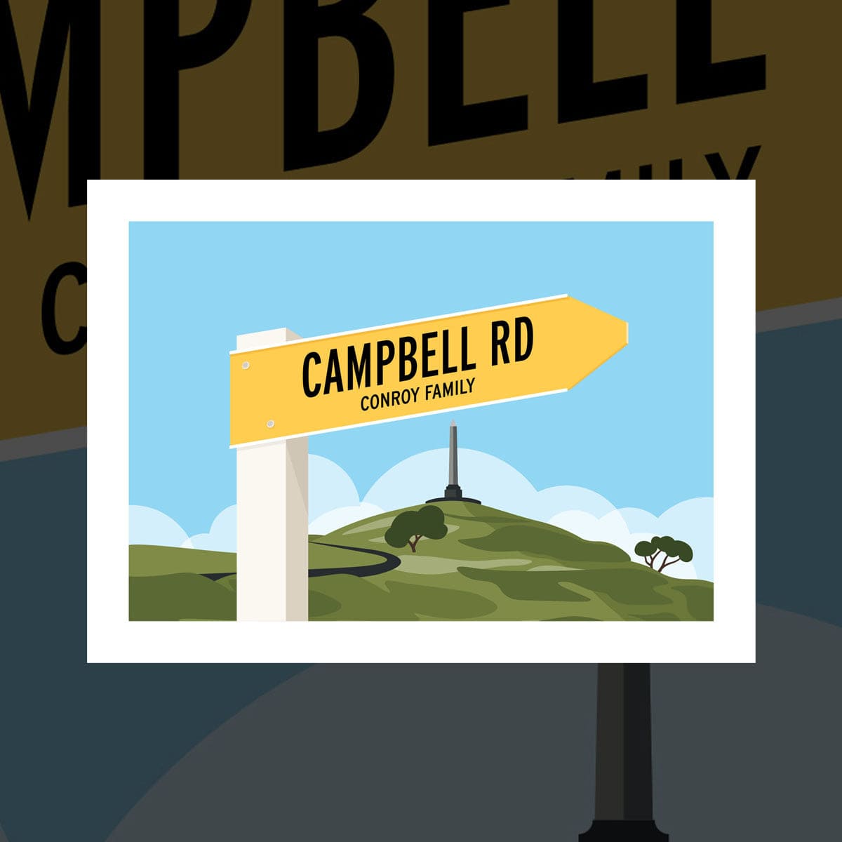 "One Tree Hill" personalised road sign art print – Fishmob - Iconic NZ ...
