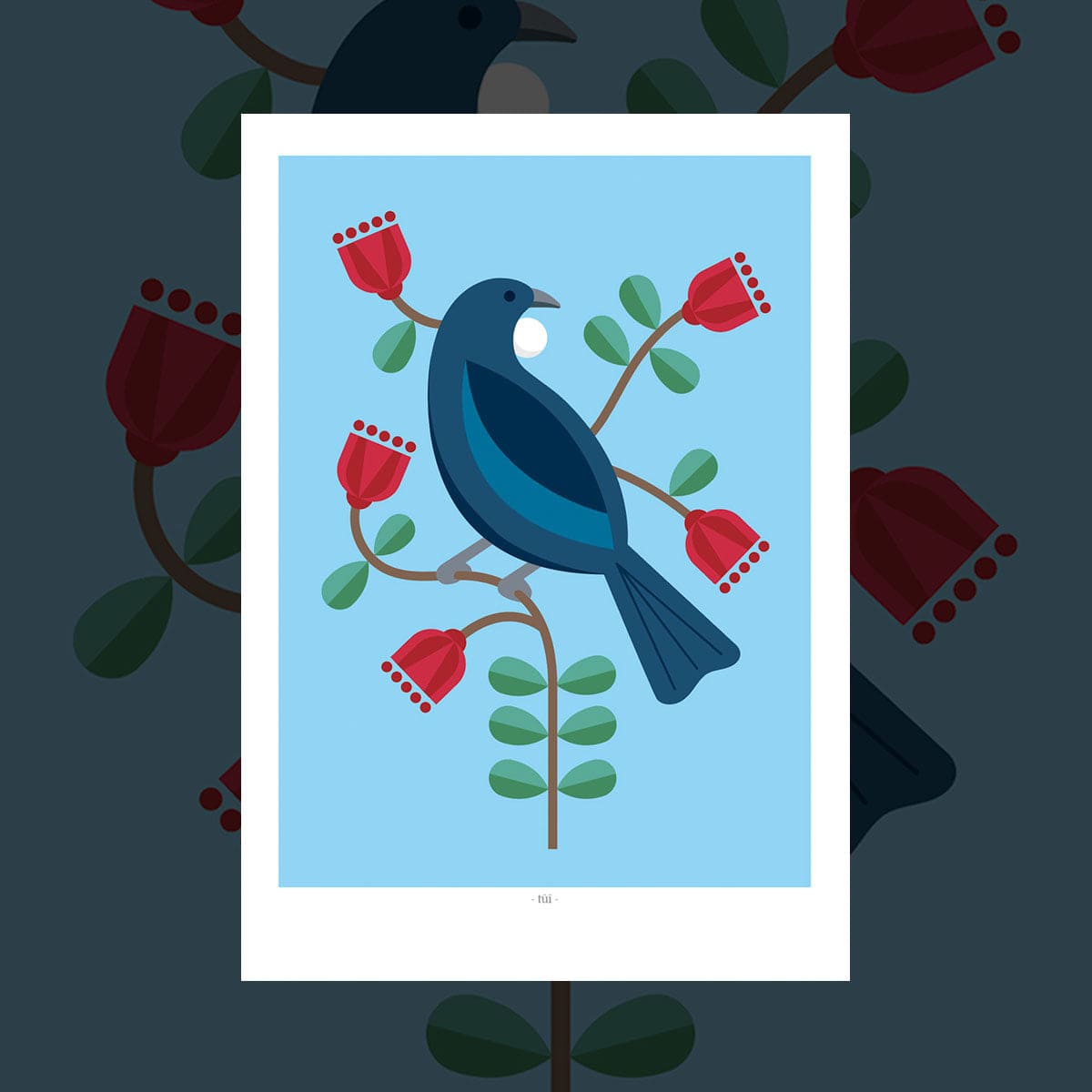 Tui art print by Greg Straight – Fishmob - Iconic NZ art prints