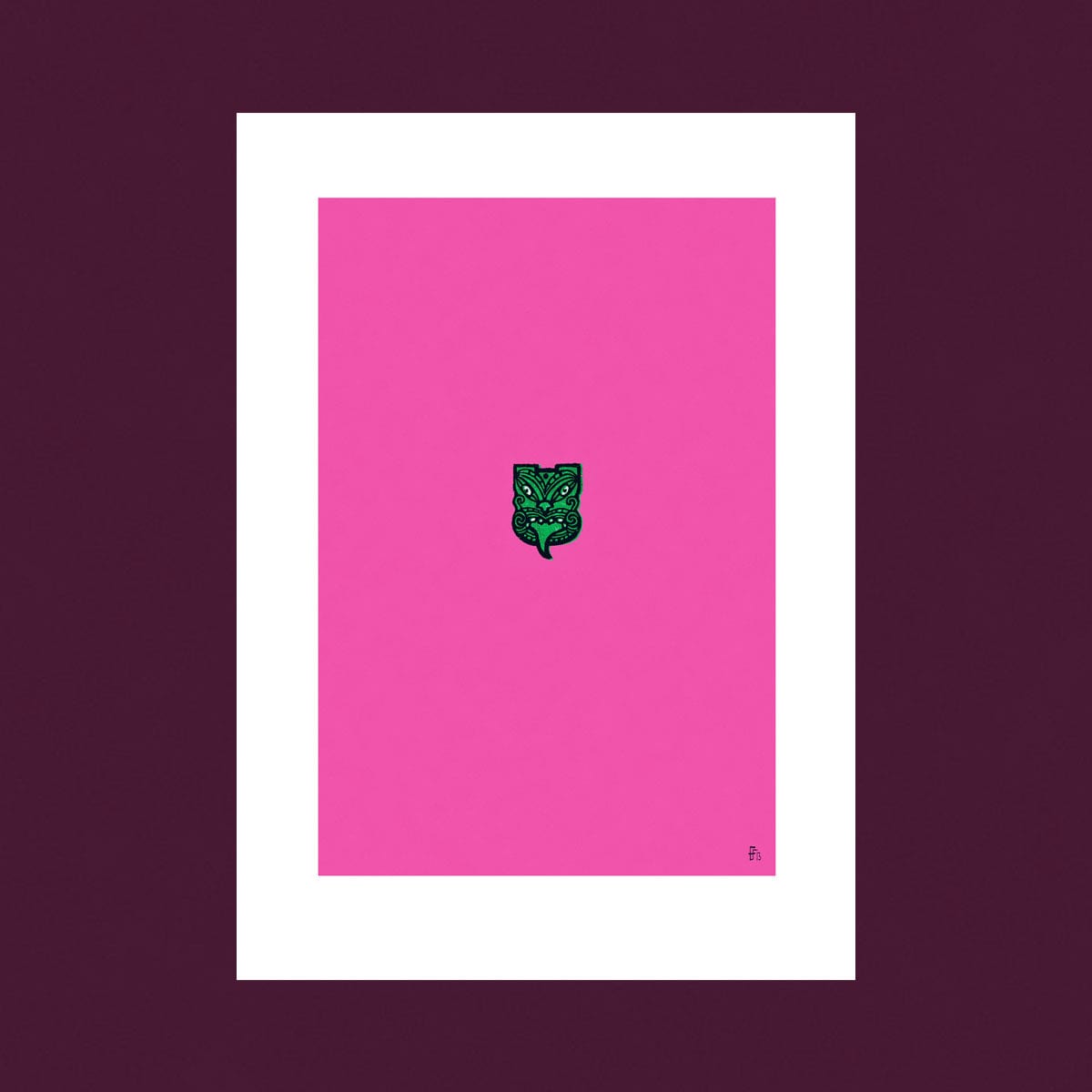 'Green Tiki' art print by Fane Flaws – Fishmob - Iconic NZ art prints