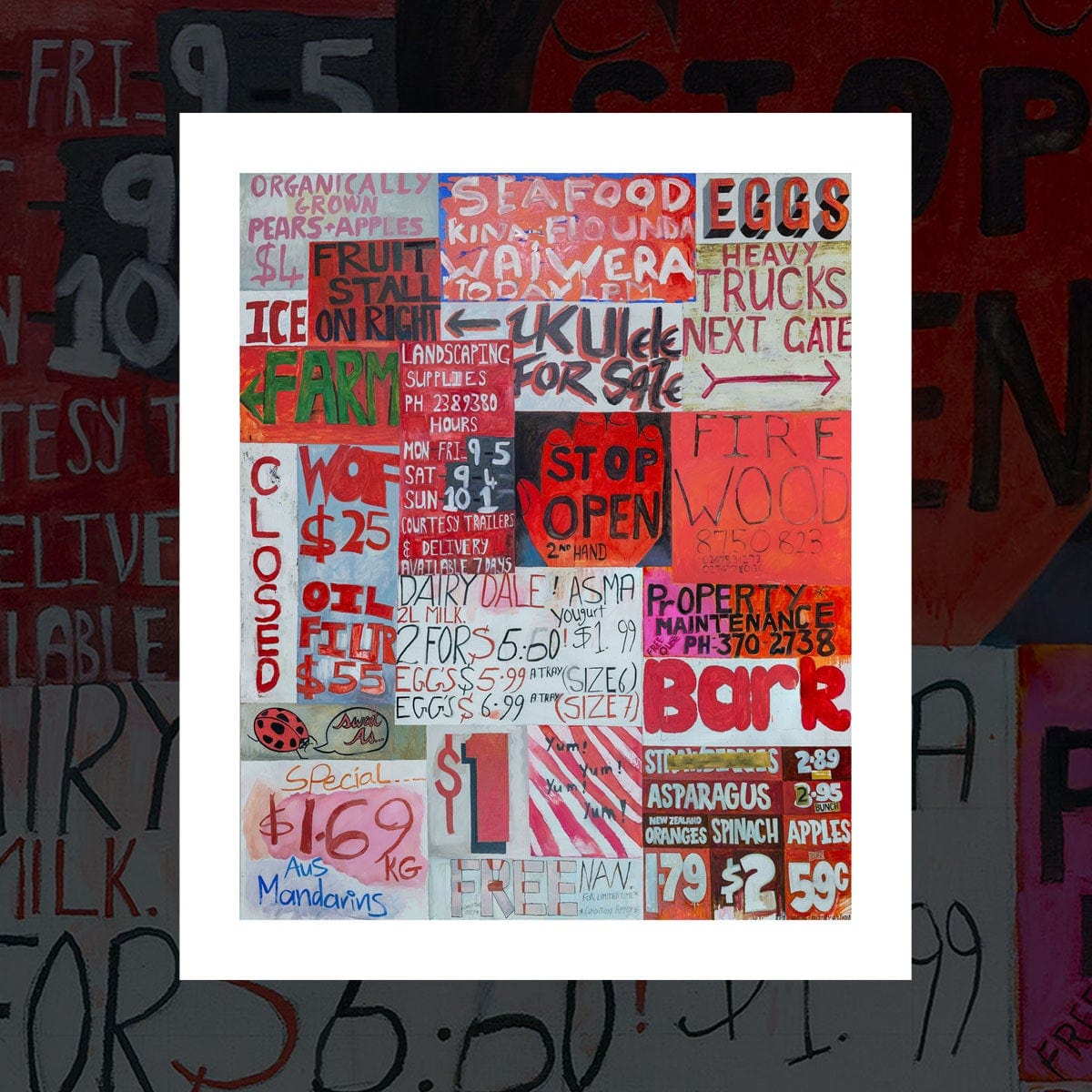 'Red Painting' art print by Dick Frizzell – Fishmob - Iconic NZ art prints