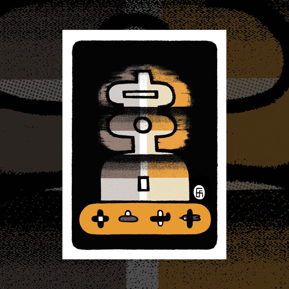 'Yellow Tiki' art print by Fane Flaws – Fishmob - Iconic NZ art prints