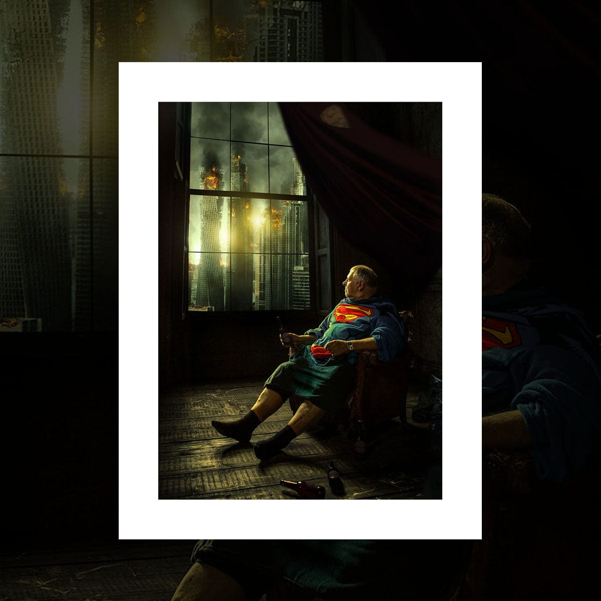 'Superman's retirement in Metropolis' art print by Dennis Grasse ...