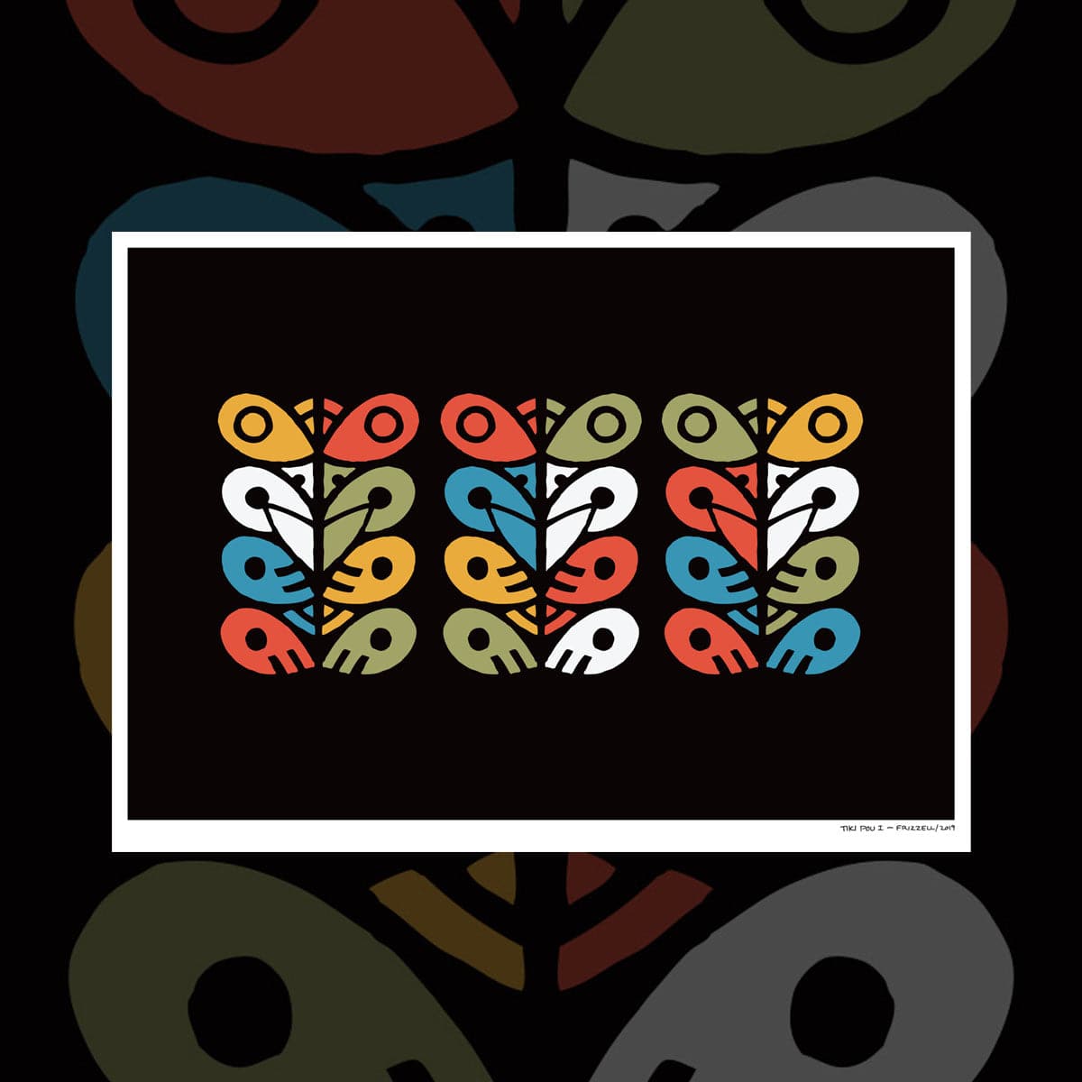 'Tiki Pou I' art print by Dick Frizzell – Fishmob - Iconic NZ art prints