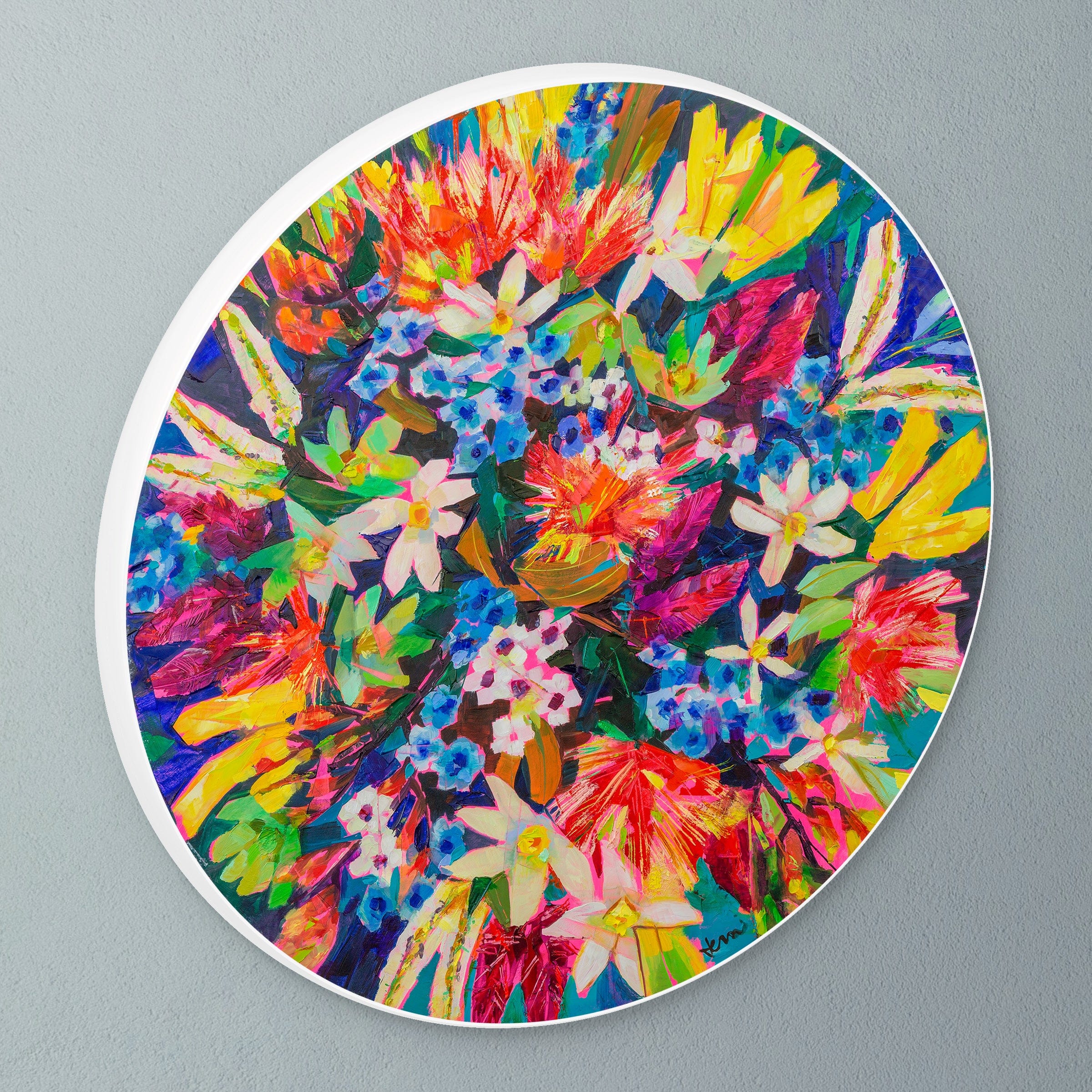 "Aotearoa in Blue" circular art disc by Jenni Stringleman – Fishmob ...